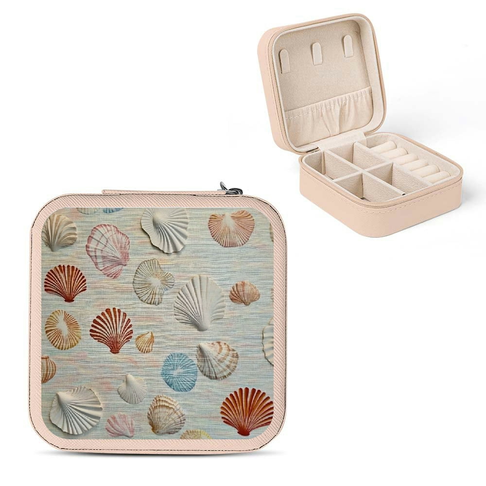 BCIIG Seashells Paper Texture PU Leather Jewelry Box for Necklace, Ring ...