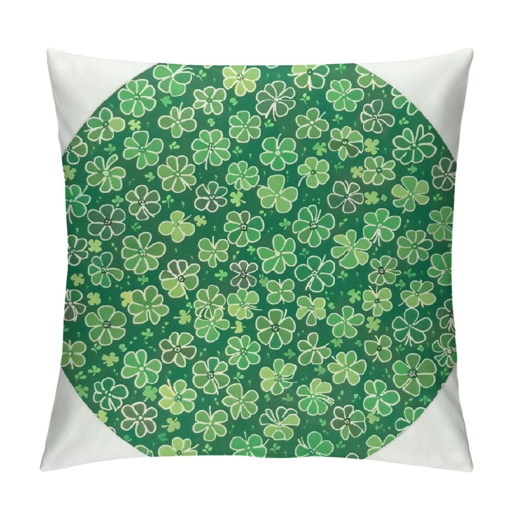 BCIIG Shamrocks Leaves Graphic Decorative Pillow Cover for Home Couch ...
