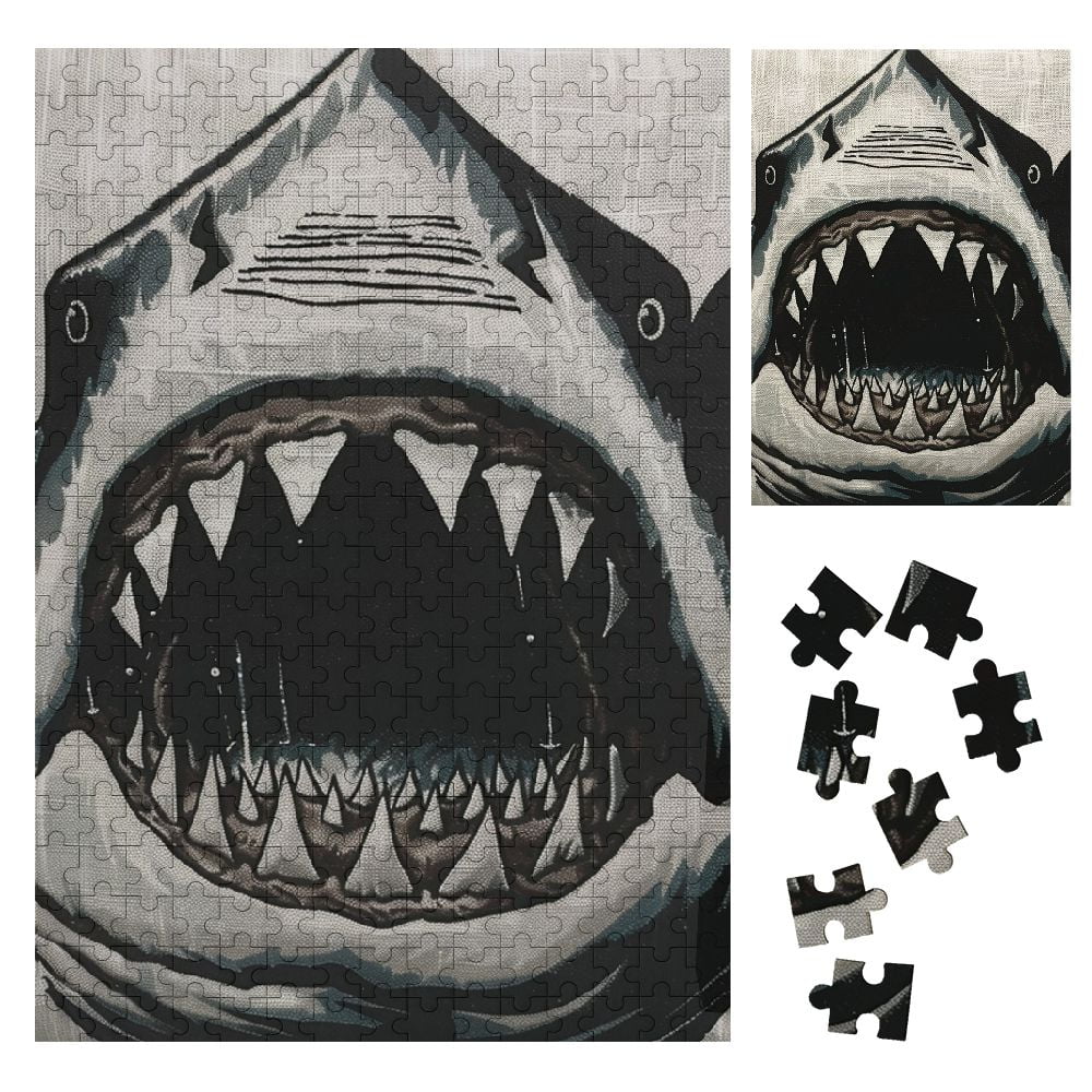 BCIIG Shark Teeth Wooden Jigsaw Puzzle Vertical Style Gift for Family ...