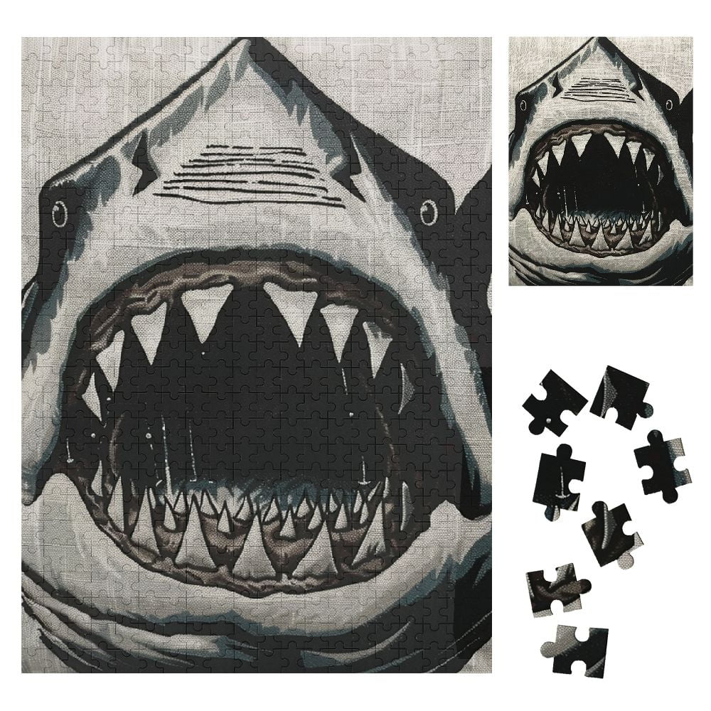 BCIIG Shark Teeth Wooden Jigsaw Puzzle Vertical Style Gift for Family ...
