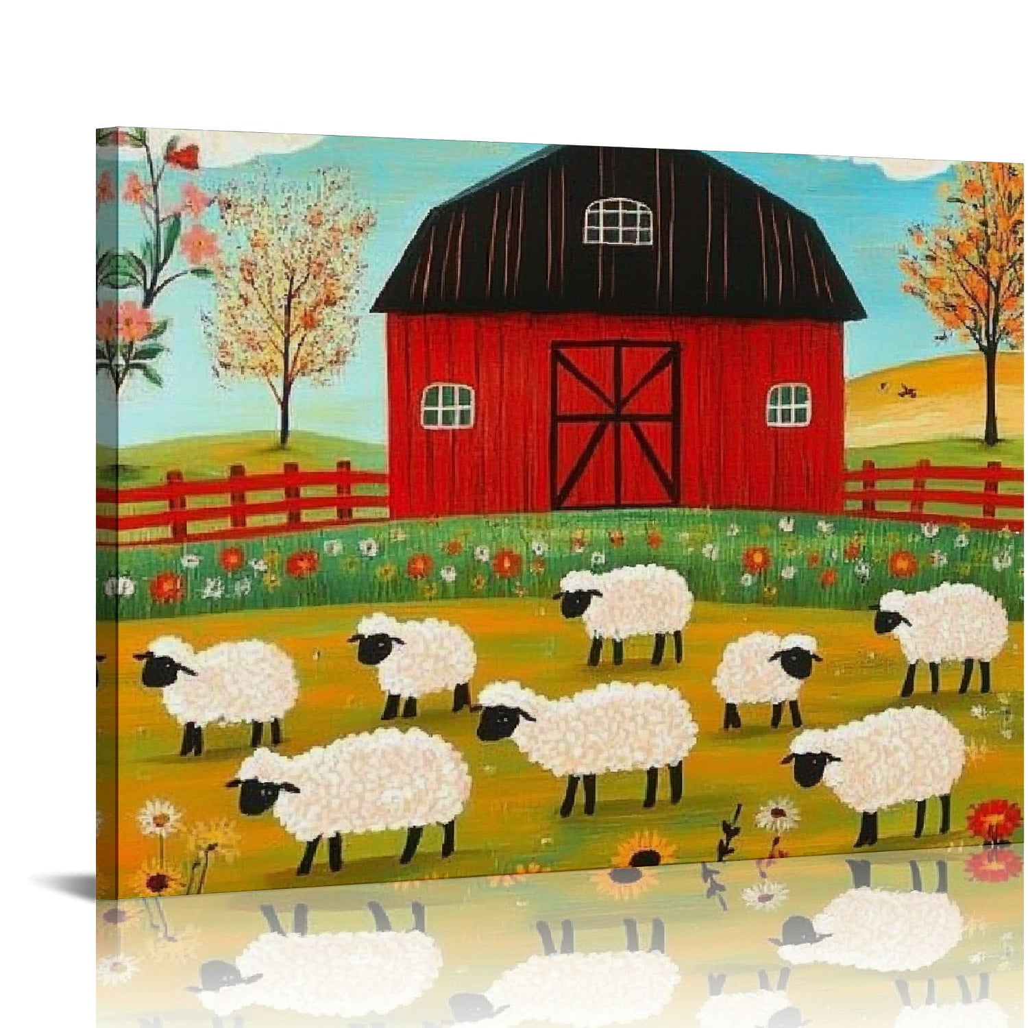 BCIIG Sheep Barn Farm Wall Decor for Bedroom Living Room Home Office ...