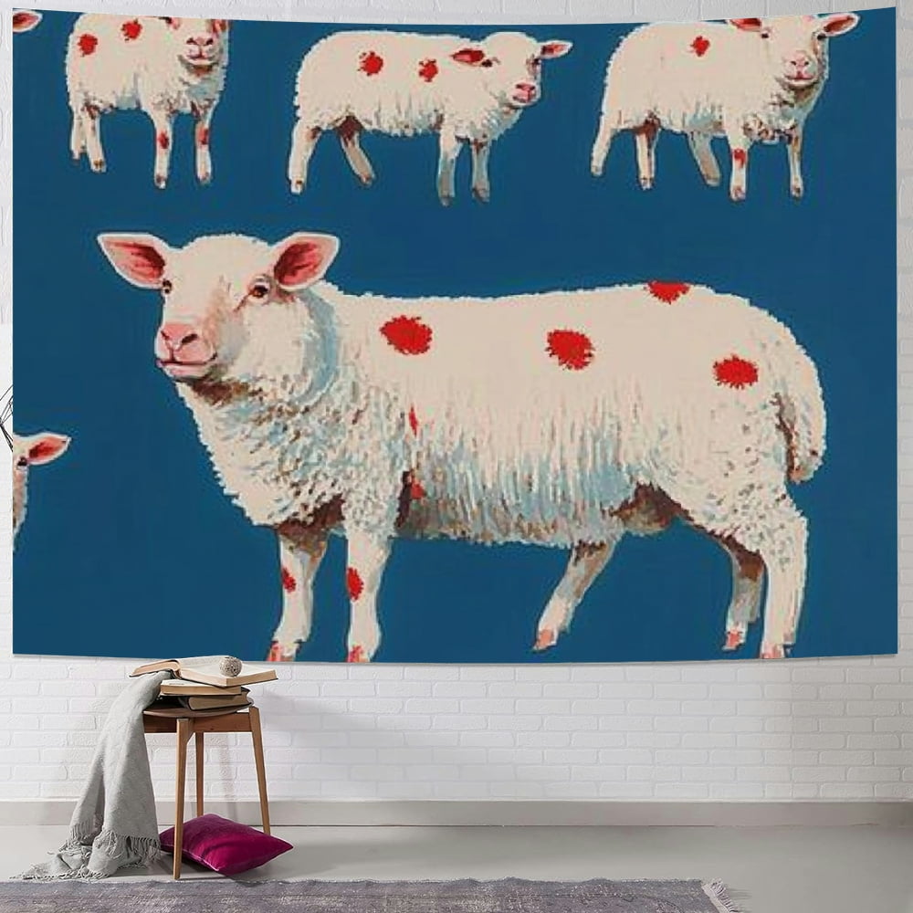 BCIIG Sheep Tapestry Wall Hanging Unique Style Graphic Tapestries for ...