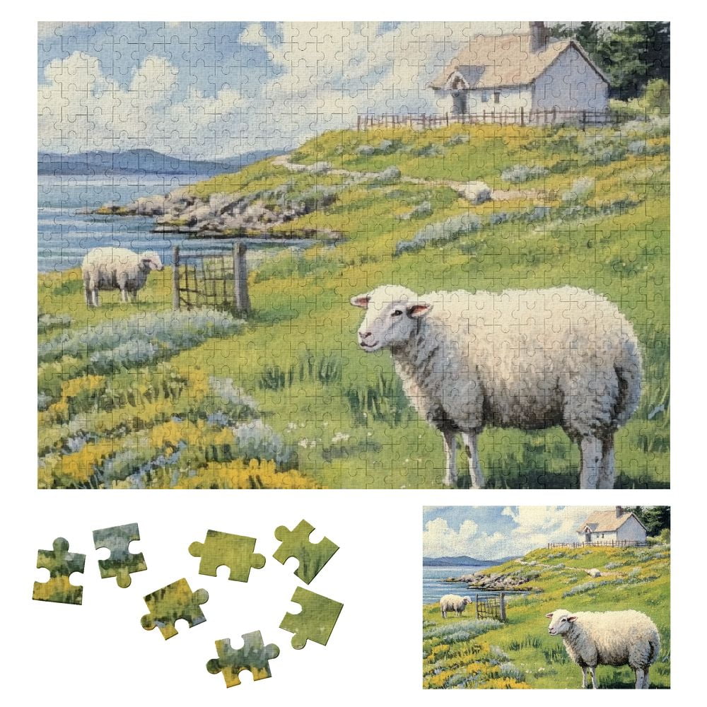 BCIIG Sheep Wooden Jigsaw Puzzle Challenging Difficult Wood Puzzles for Adults - Gift for Family ...
