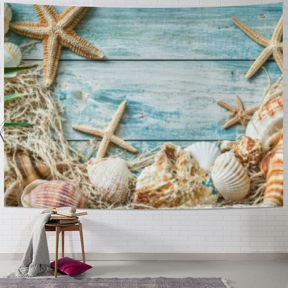 BCIIG Shells Starfish Tapestry Wall Hanging Unique Home Decor 60x50inch ...