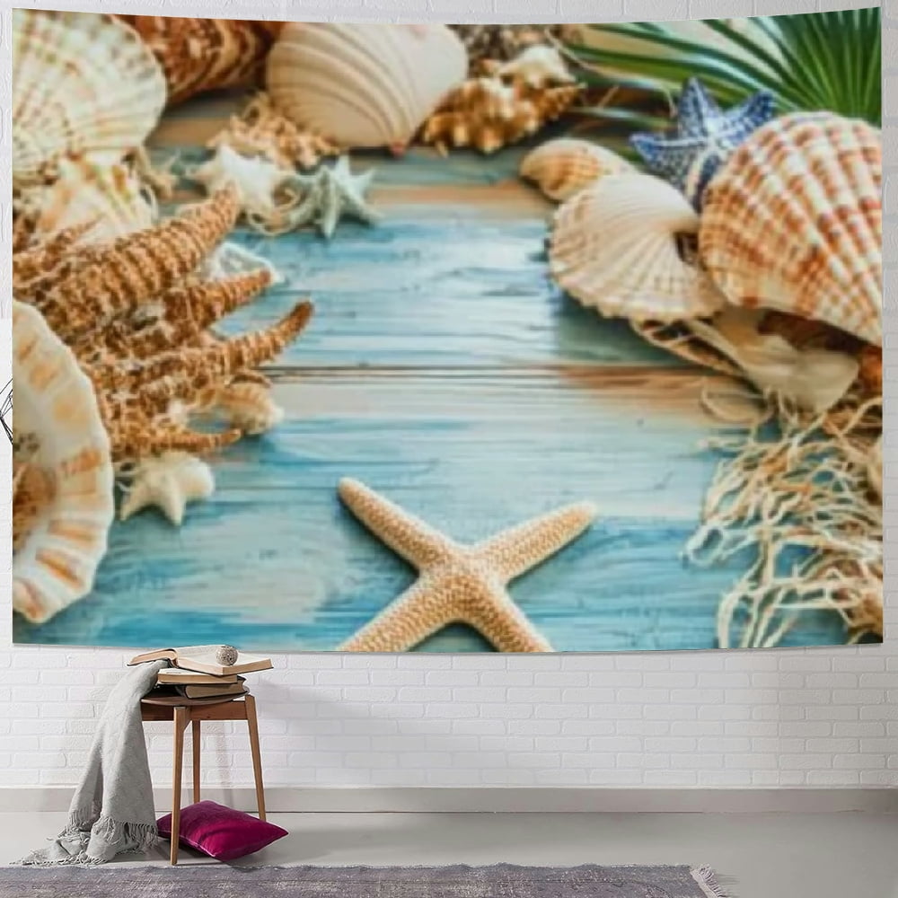 BCIIG Shells Starfish Tapestry Wall Hanging Unique Style Home Decor ...