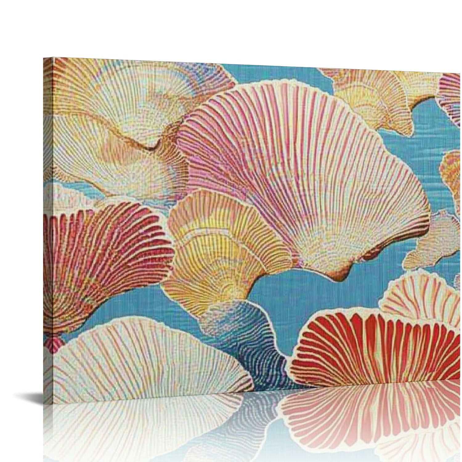 BCIIG Shells Wallpaper Blue Sky Canvas Print Living Room Bedroom Office ...