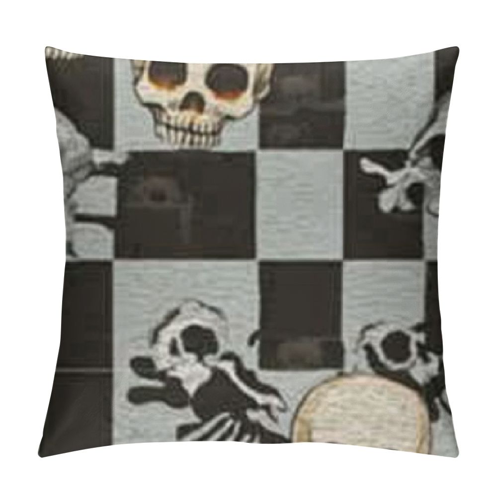 BCIIG Skulls Bones Jigsaw Puzzle Graphic Decorative Cushion Throw ...