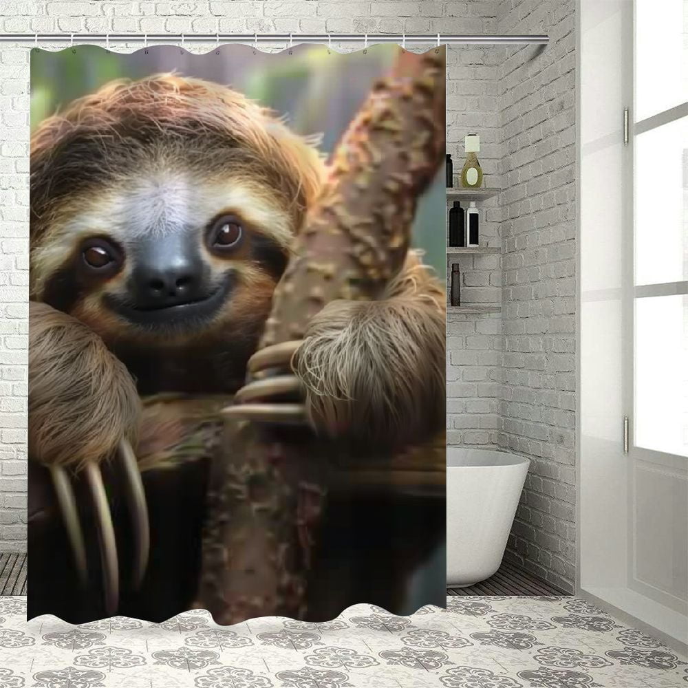 BCIIG Sloth Bathroom Decor Set with Hooks, Colorful Luxurious Graphic ...