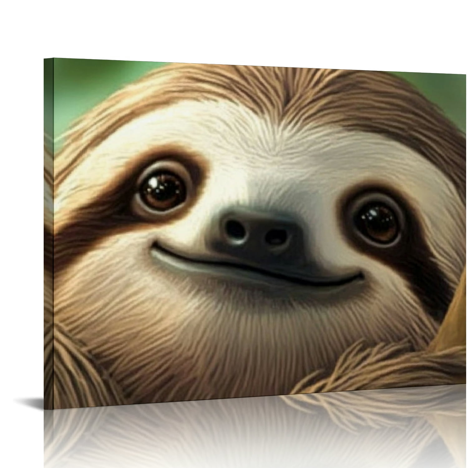 BCIIG Sloth Smile Tree Branch Canvas Art Print Living Room Bedroom ...