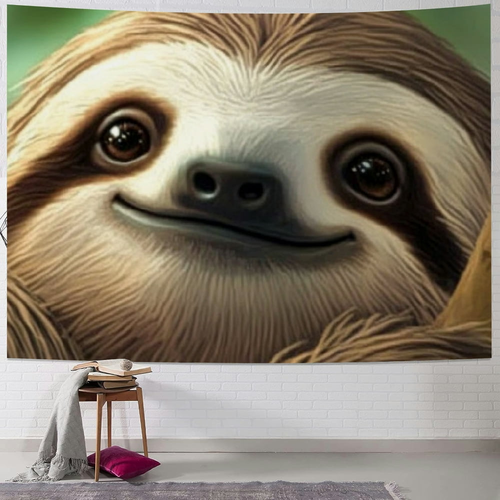 BCIIG Sloth Smile Tree Branch Tapestry Wall Hanging Unique Style ...