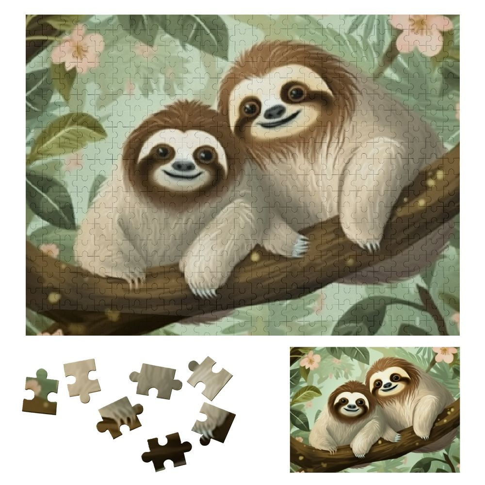 BCIIG Sloths Tree Branch Jungle Wooden Jigsaw Puzzle Challenging ...