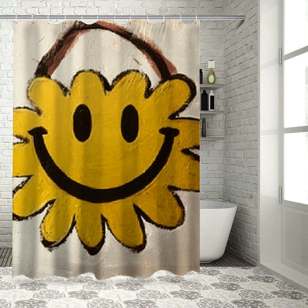BCIIG Smiley Face Chic Modern Bathroom Decor Shower Curtain Set with ...