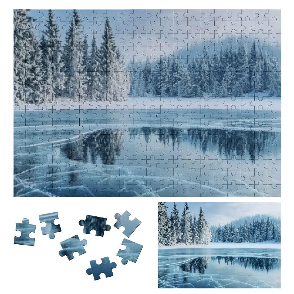 BCIIG Snowy Trees Wooden Jigsaw Puzzle for Adults and Kids, Relaxing ...