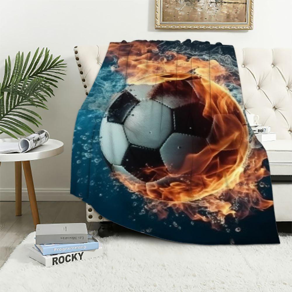 BCIIG Soccer Ball Blanket Gifts for Girls Boys Kids Soft Warm ...