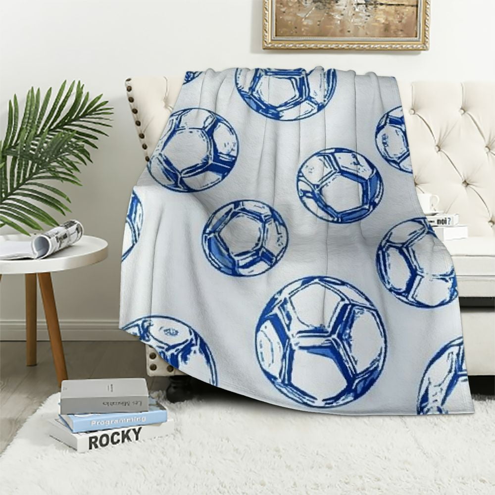 BCIIG Soccer Kids Throw Blanket,Ball Sport Games Competition Bed ...