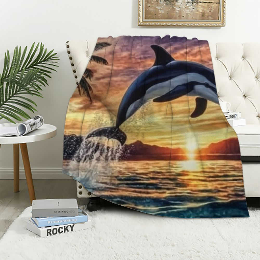BCIIG Soft Throw Blanket Black and White Orca Killer Whale in The Ocean ...