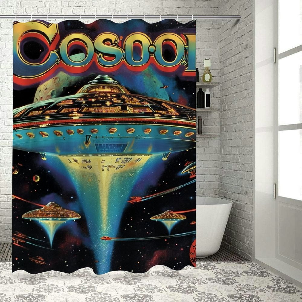 BCIIG Spaceship Aliens Book Cover Bathroom Decor Set with Hooks ...