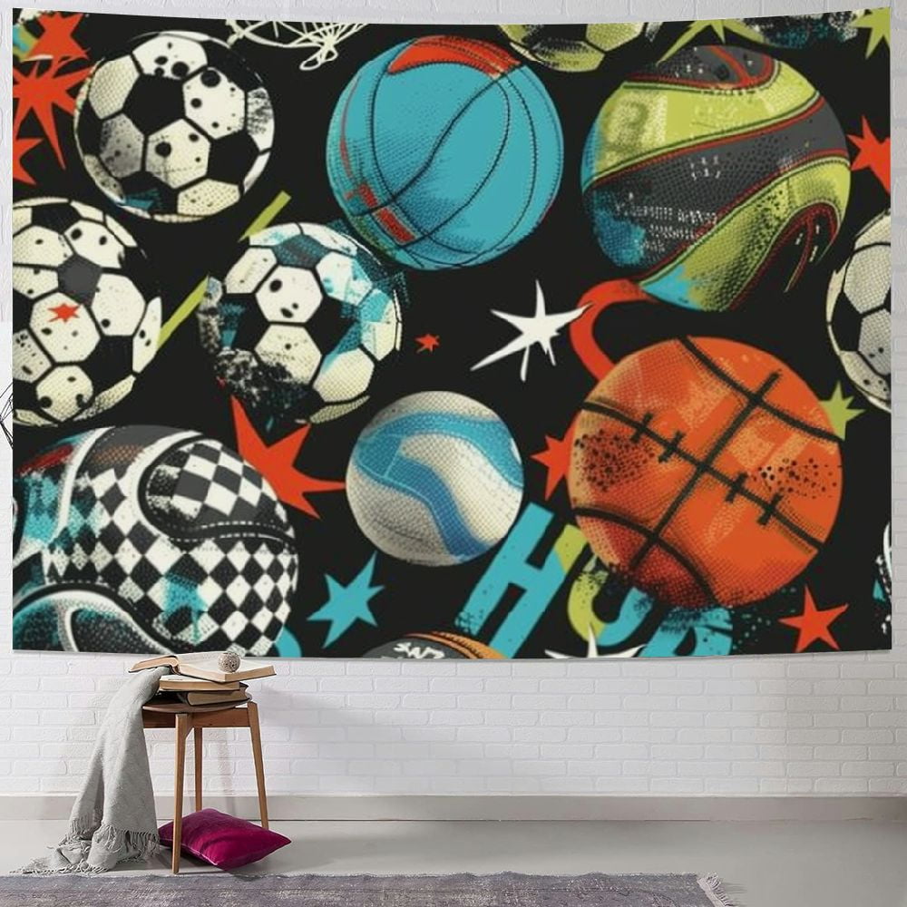 BCIIG Sports Balls Stars Digital Art Tapestry Wall Hanging Unique Style ...