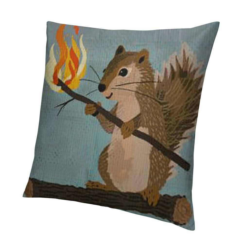 BCIIG Squirrel Throw Pillow Cover Cute Smiling Squirrel with ...