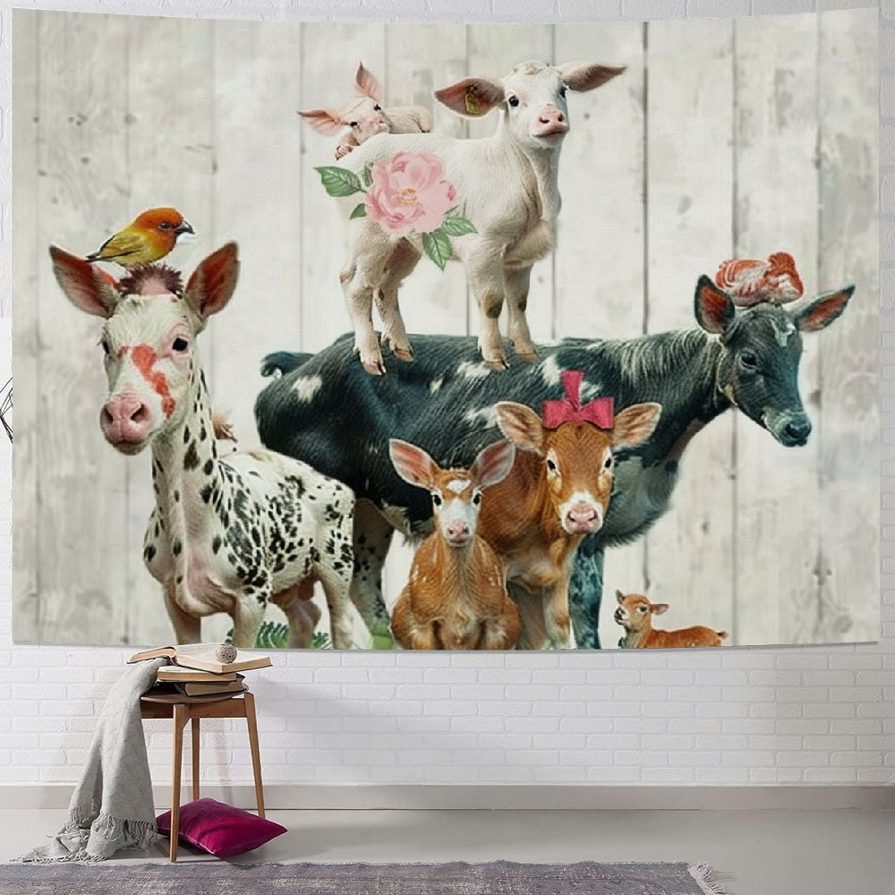 BCIIG Stacking Animals Tapestry Wall Hanging Unique Style Graphic ...