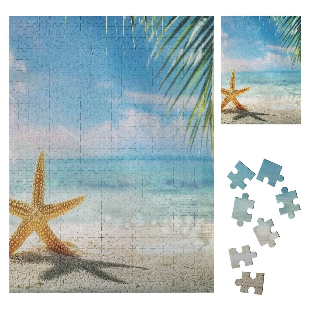 BCIIG Starfish Palm Tree Beach Wooden Jigsaw Puzzle Vertical ...