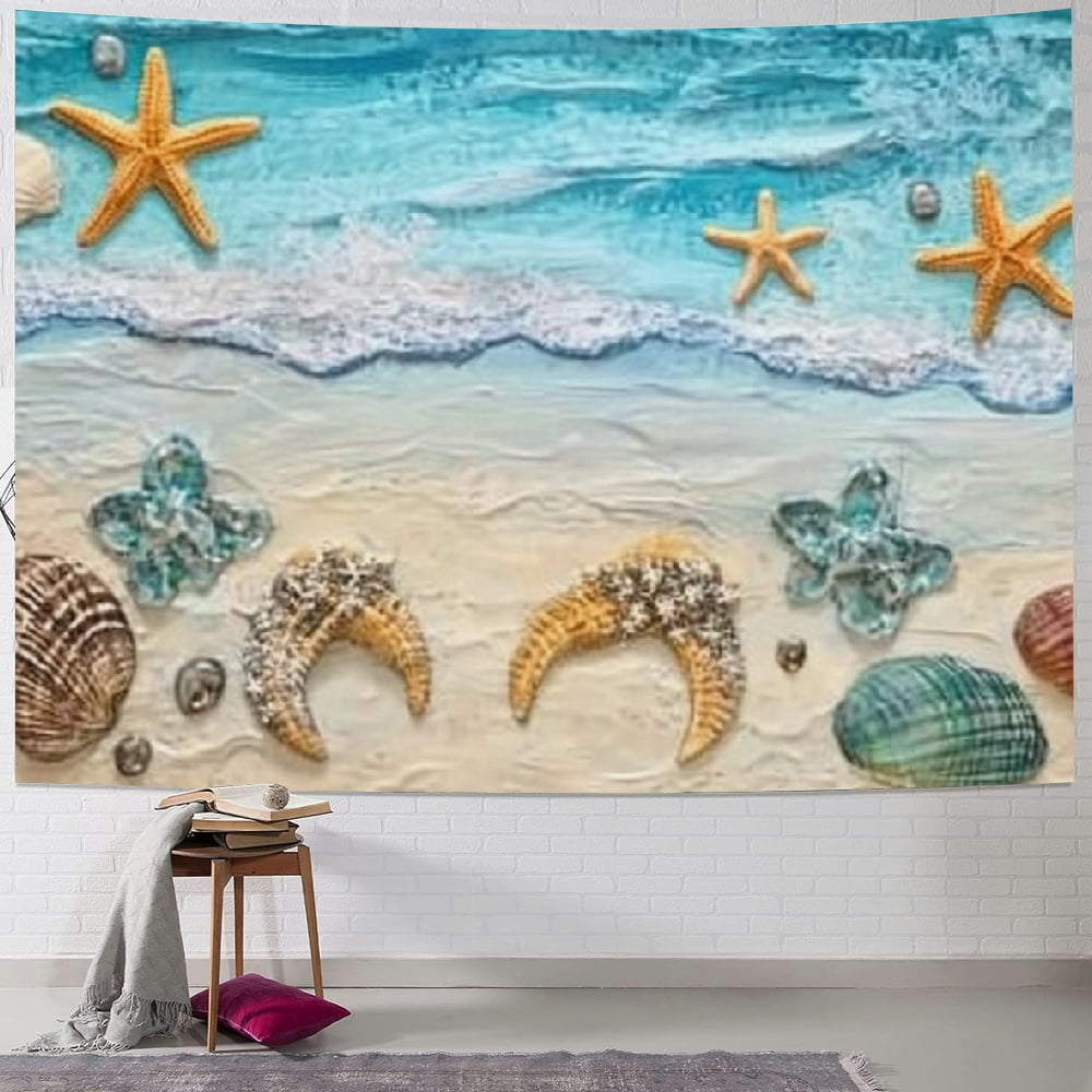 BCIIG Starfish Shells Tapestry Wall Hanging Unique Style Graphic ...