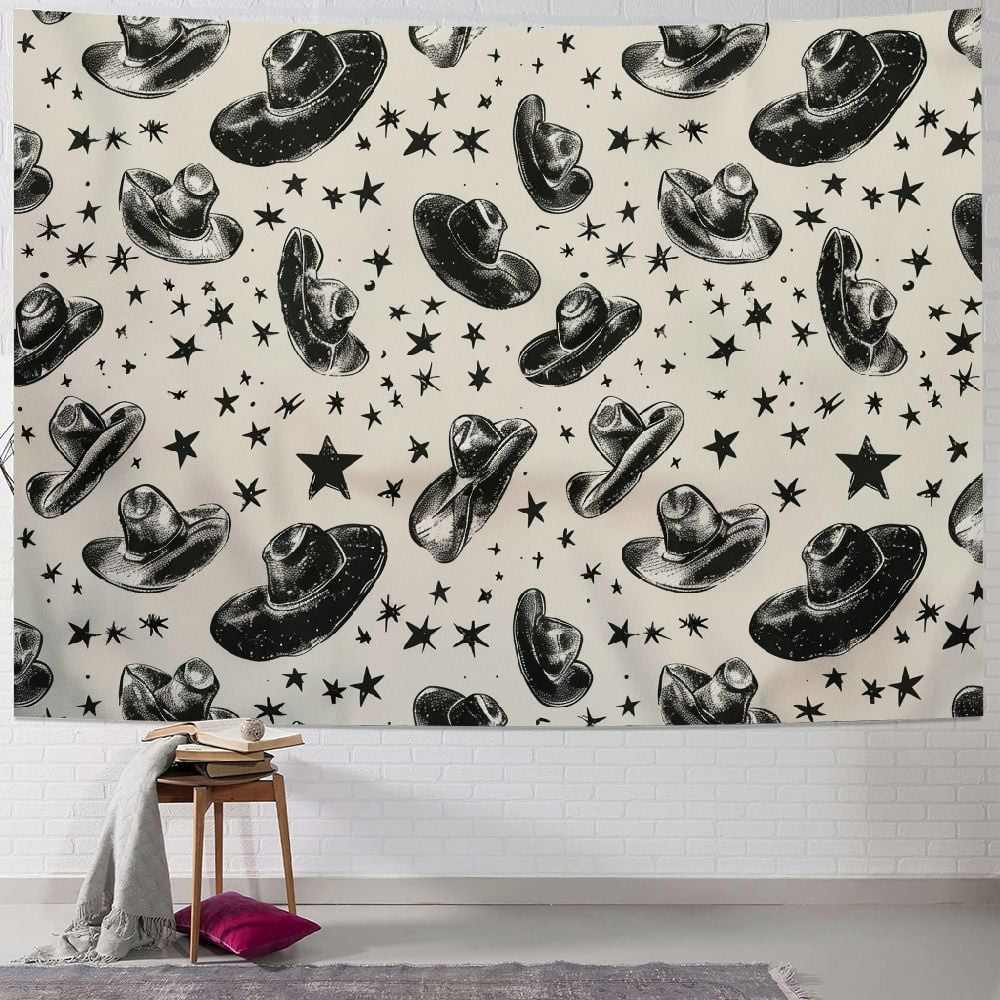 BCIIG Stars Cowboy Hat Western Tapestry Wall Hanging Unique Style for ...