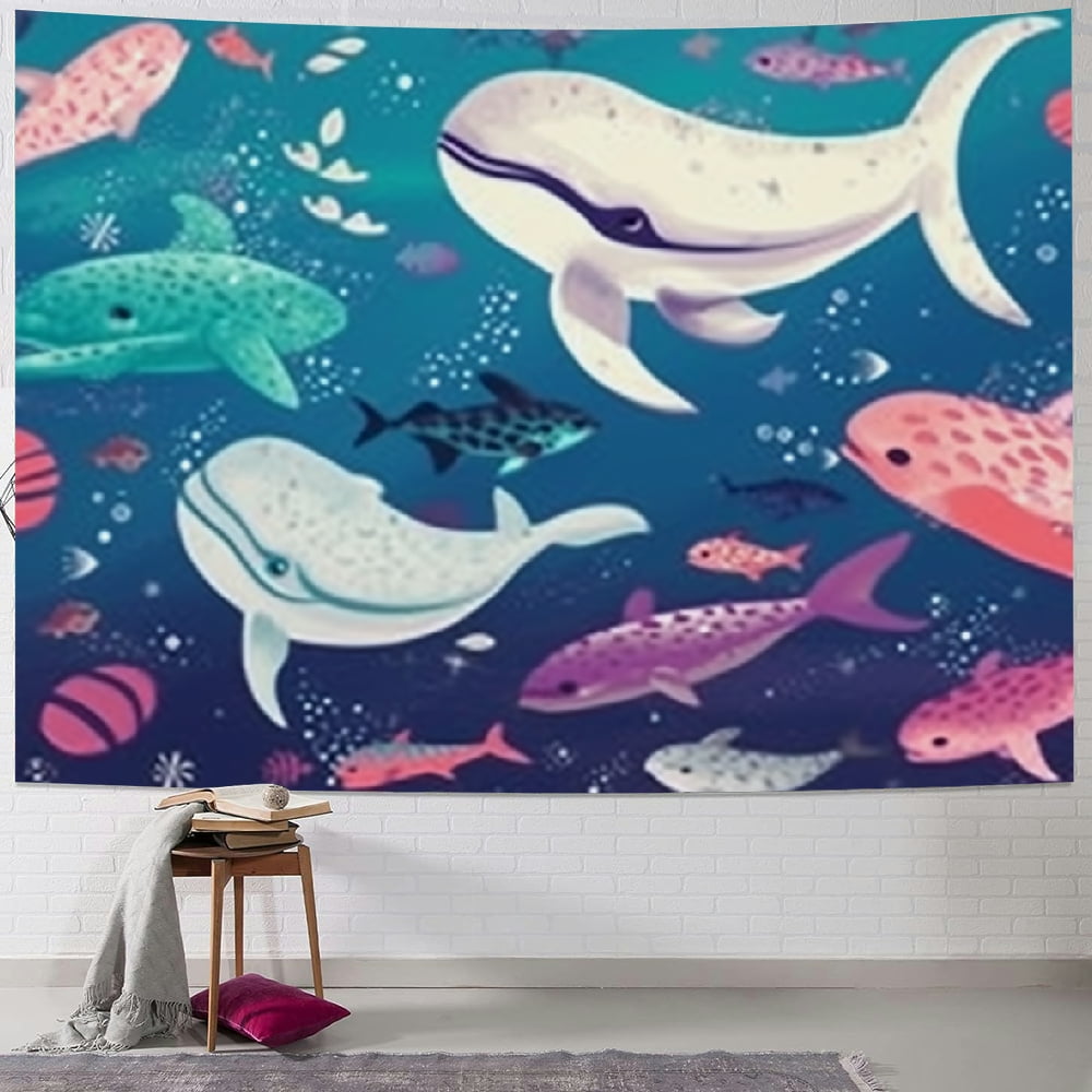 BCIIG Stars Ocean Animals Tapestry Wall Hanging Unique Style Graphic ...