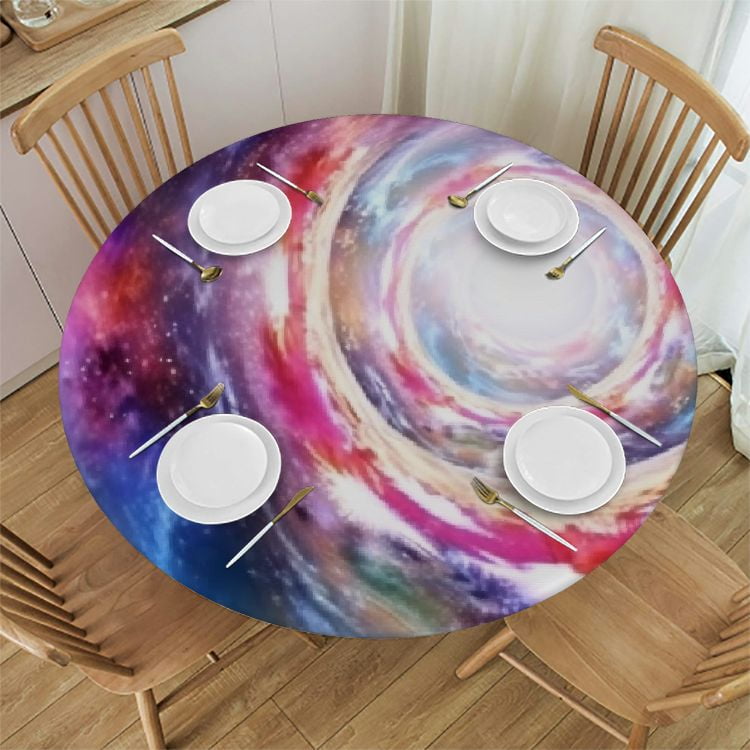 BCIIG Stars Spiral Space Art Round Table Cover Stain Resistant Washable ...
