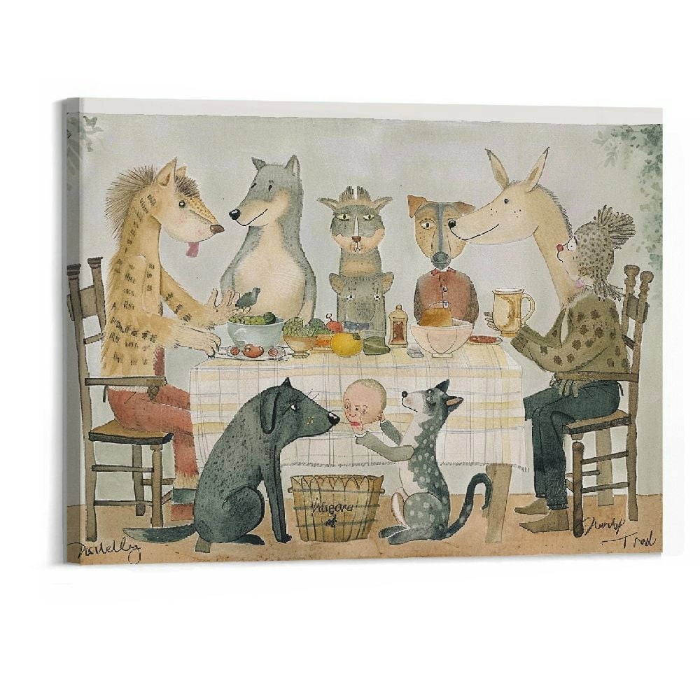 BCIIG Stupell Industries Give Thanks Farmhouse Kitchen Animals ...