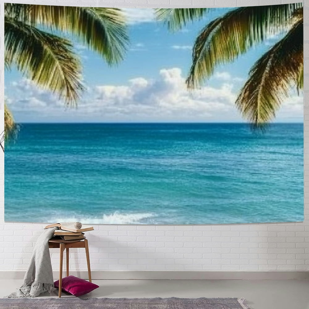BCIIG Summer Ocean Background Tropical Beach Plant Photo Background ...