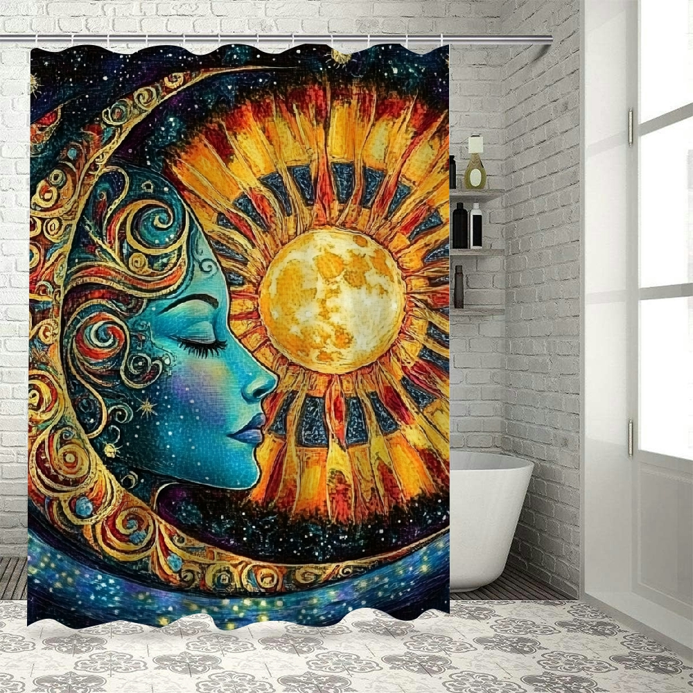 BCIIG Sun Moon Amanda Sage Shower Curtain 100% Polyester with Hooks 36 ...