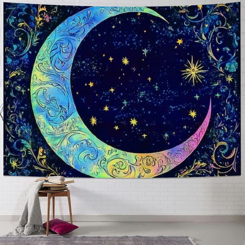 BCIIG Sun and Moon Tapestry Trippy Boho Tapestries Mandala Floral Plant ...