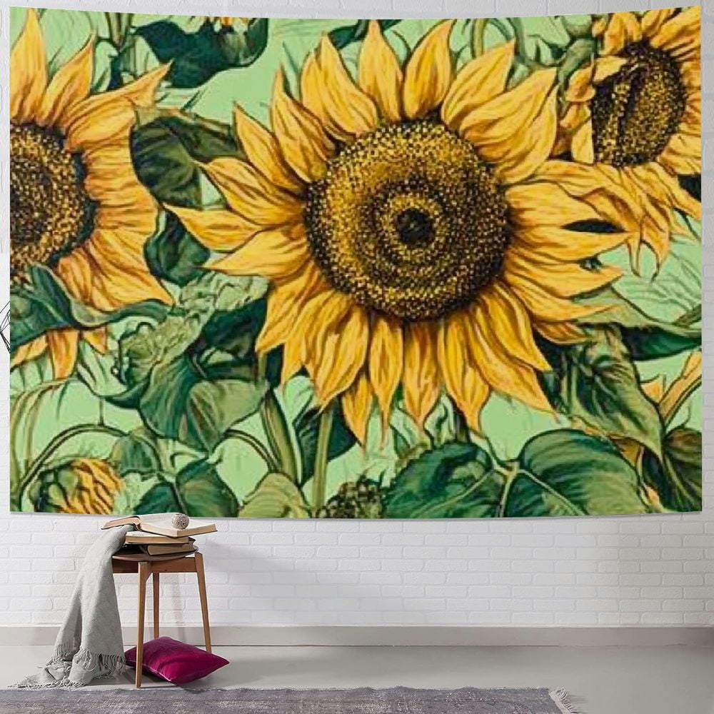 BCIIG Sunflowers Tapestry Wall Hanging Unique Style Graphic Tapestries ...