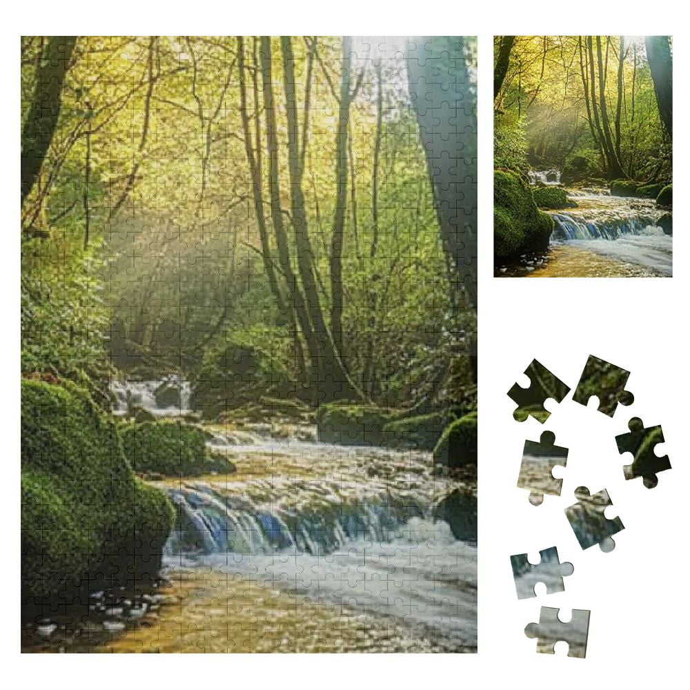 BCIIG Sunlight Trees Stream Wooden Jigsaw Puzzle Vertical Style Wooden ...