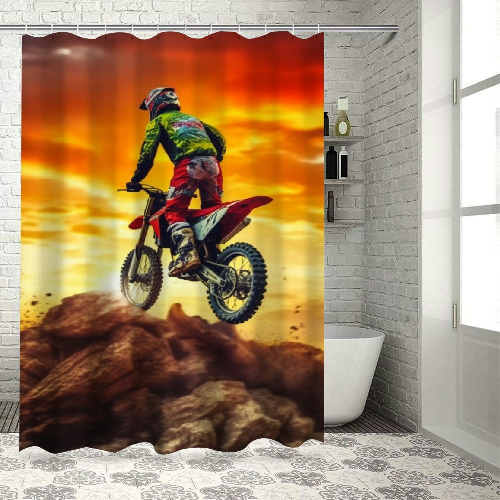 BCIIG Sunset Bathroom Décor Set, Graphic Print Polyester Stylish ...