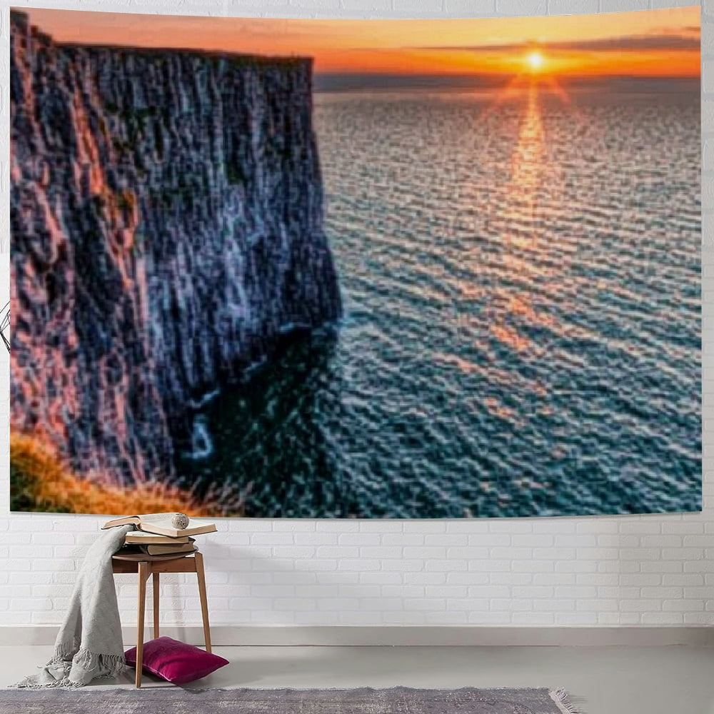 BCIIG Sunset Cliff Water Tapestry Wall Hanging Unique Style Graphic ...