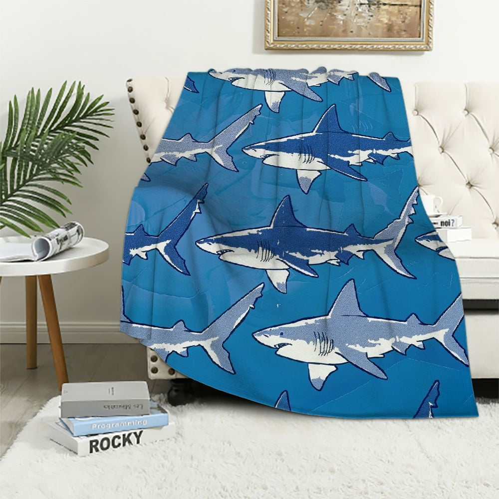 BCIIG Swaddle Blanket for Blue Cartoon Shark Fish Baby Receiving ...