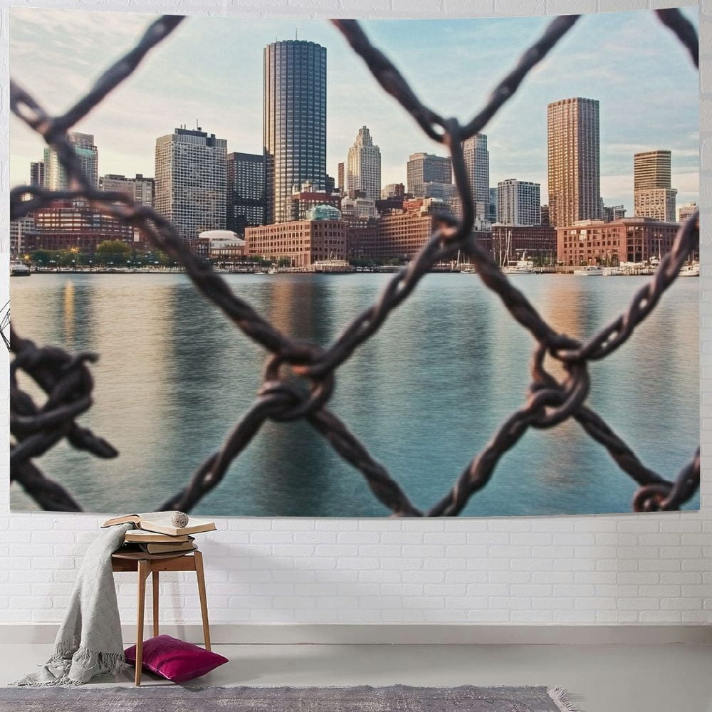 BCIIG Tapestry, Fan Pier Park with Boston City Skyline Modern Urban ...