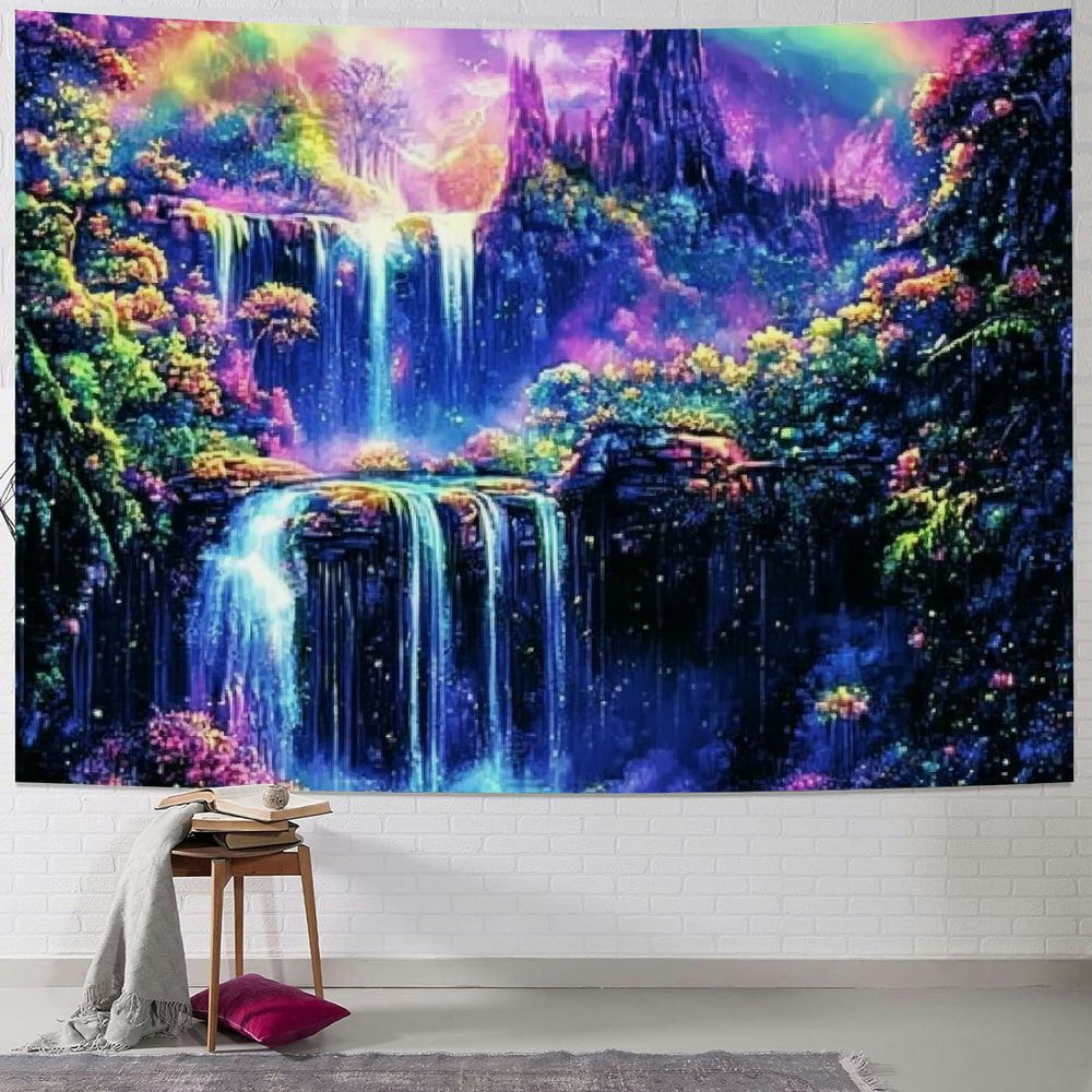 BCIIG Tapestry Fantasy Forest Tapestry Reactive Waterfall Rainbow ...