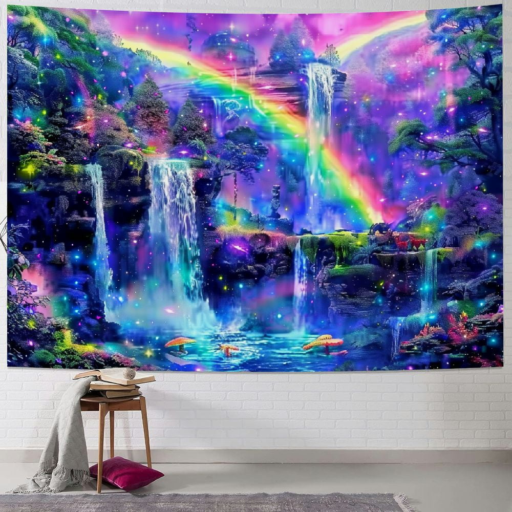 BCIIG Tapestry Fantasy Forest Tapestry Reactive Waterfall Rainbow ...
