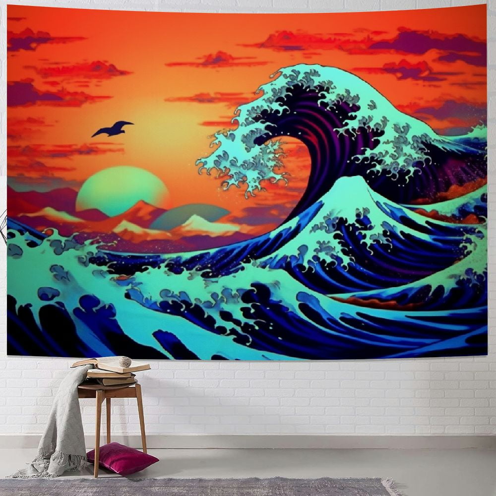 BCIIG Tapestry Japanese Mountain Fuji Tapestry Reactive Kanagawa Big ...