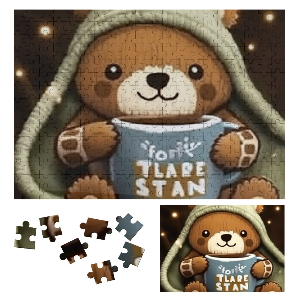 BCIIG Teddy Bear Coffee Cup Cozy Wooden Jigsaw Puzzle Impossible ...