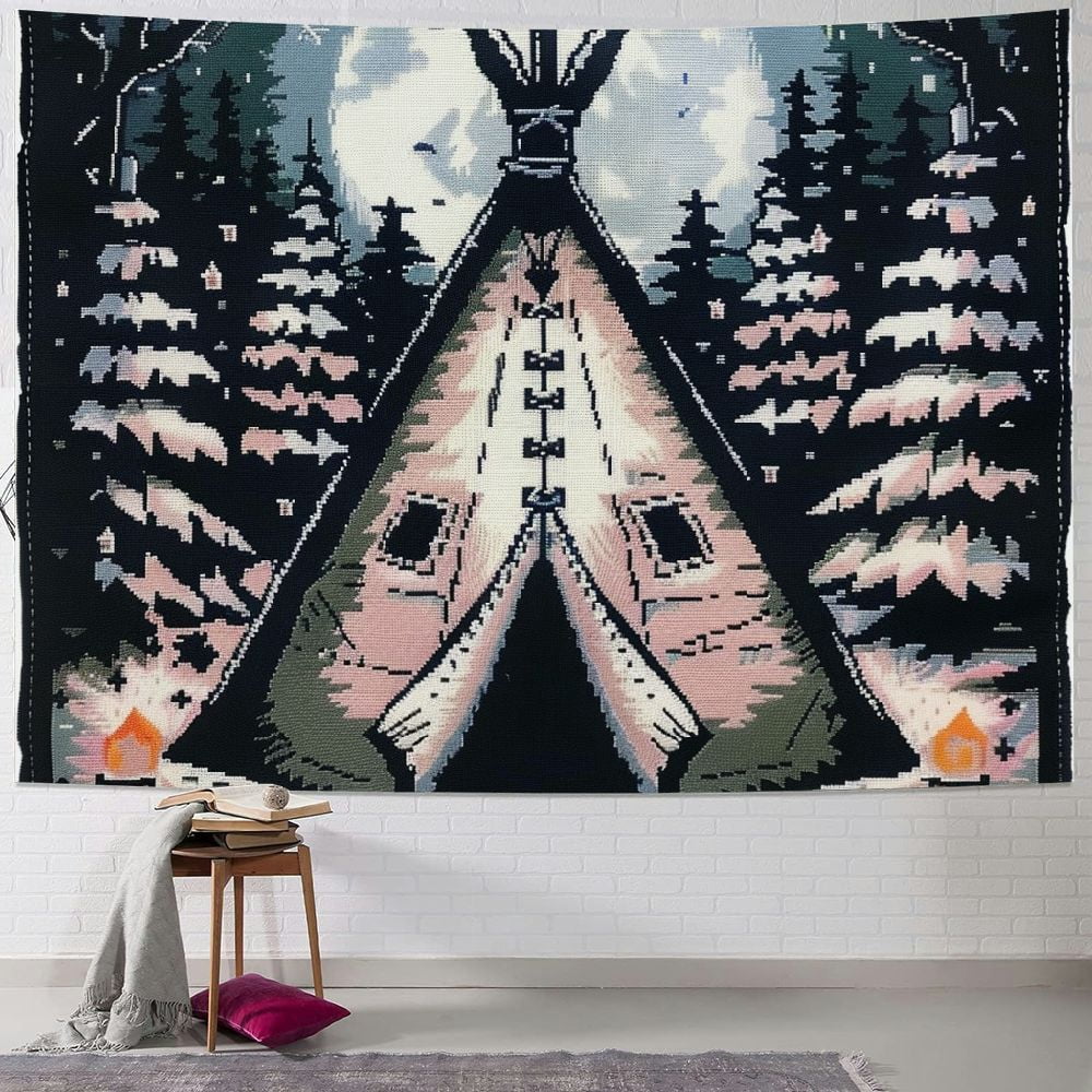 BCIIG Teepee Beeple Cross Stitch Tapestry Wall Hanging Unique Style for ...