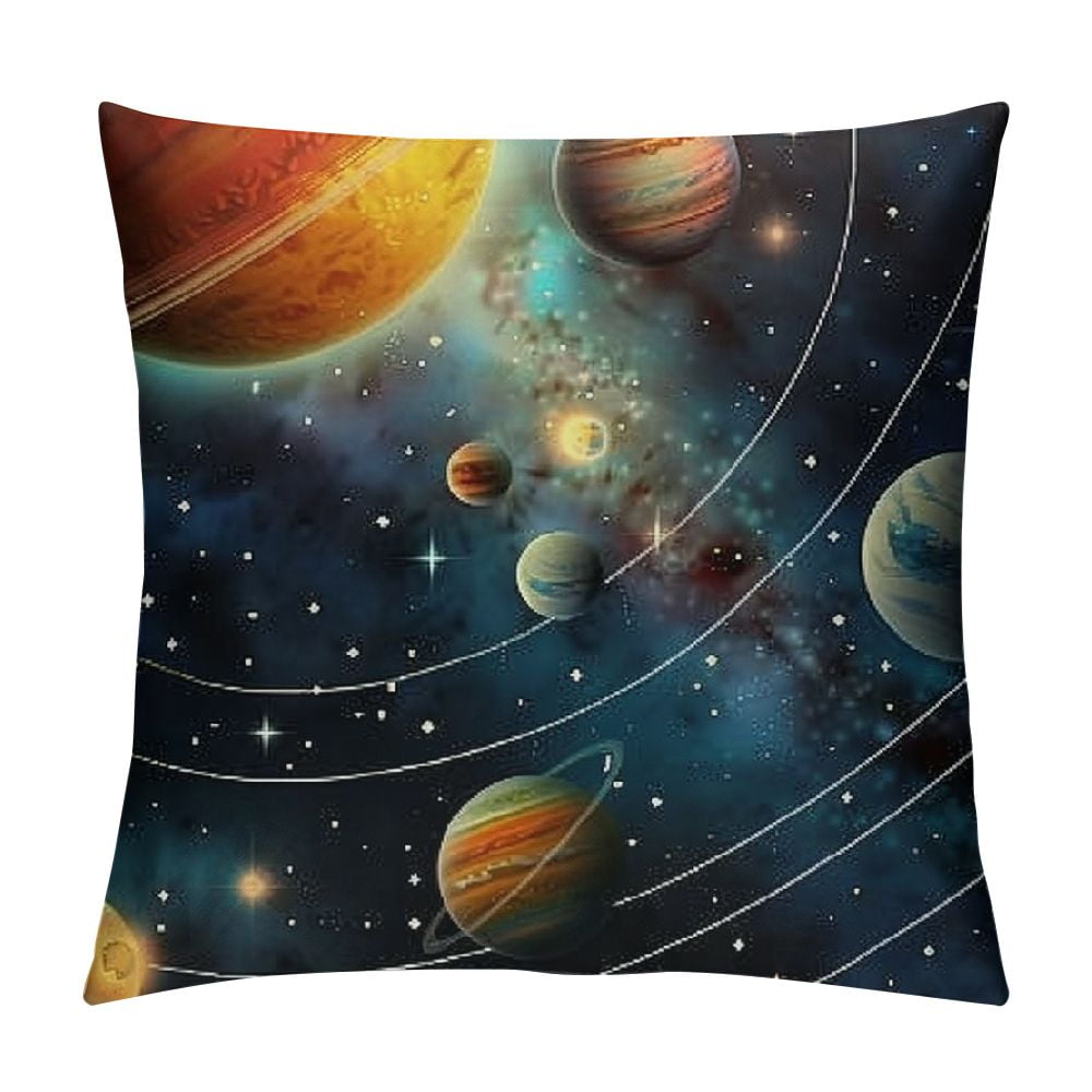 BCIIG Throw Pillow Cover Outer Space Solar System Decorative Pillow ...