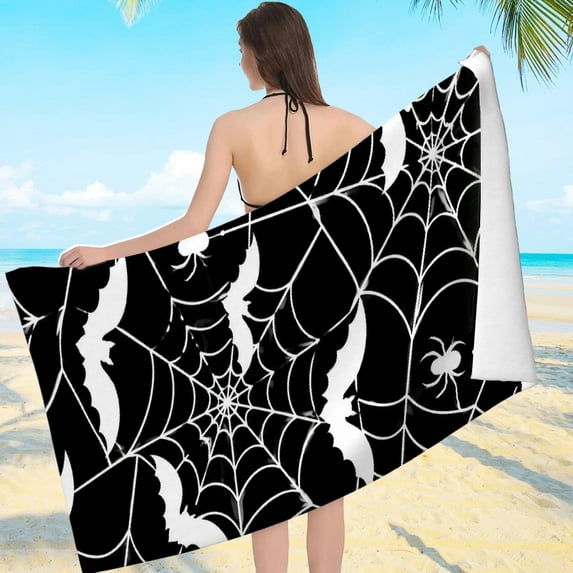 BCIIG Travel Beach Towel - Bat Spider Web Pattern Print, Ultra-Soft ...