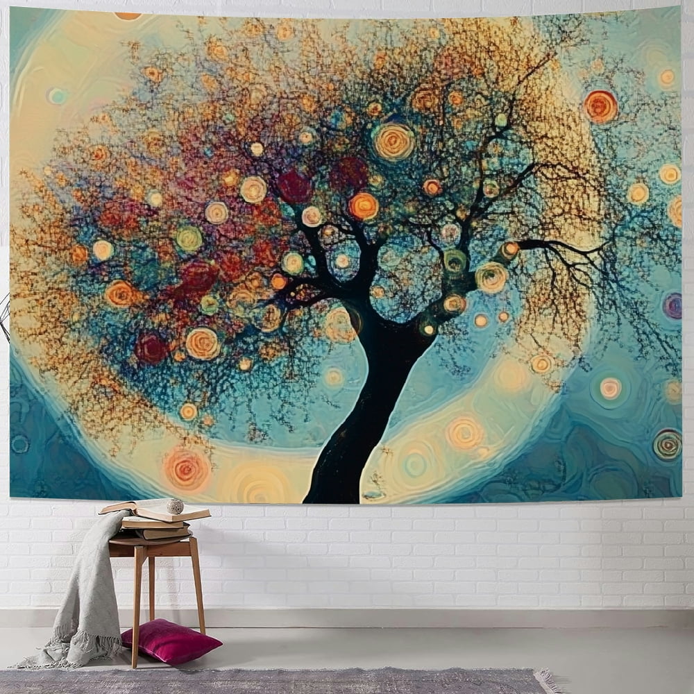 BCIIG Tree Circles Sky Tapestry Wall Hanging Unique Style Graphic ...