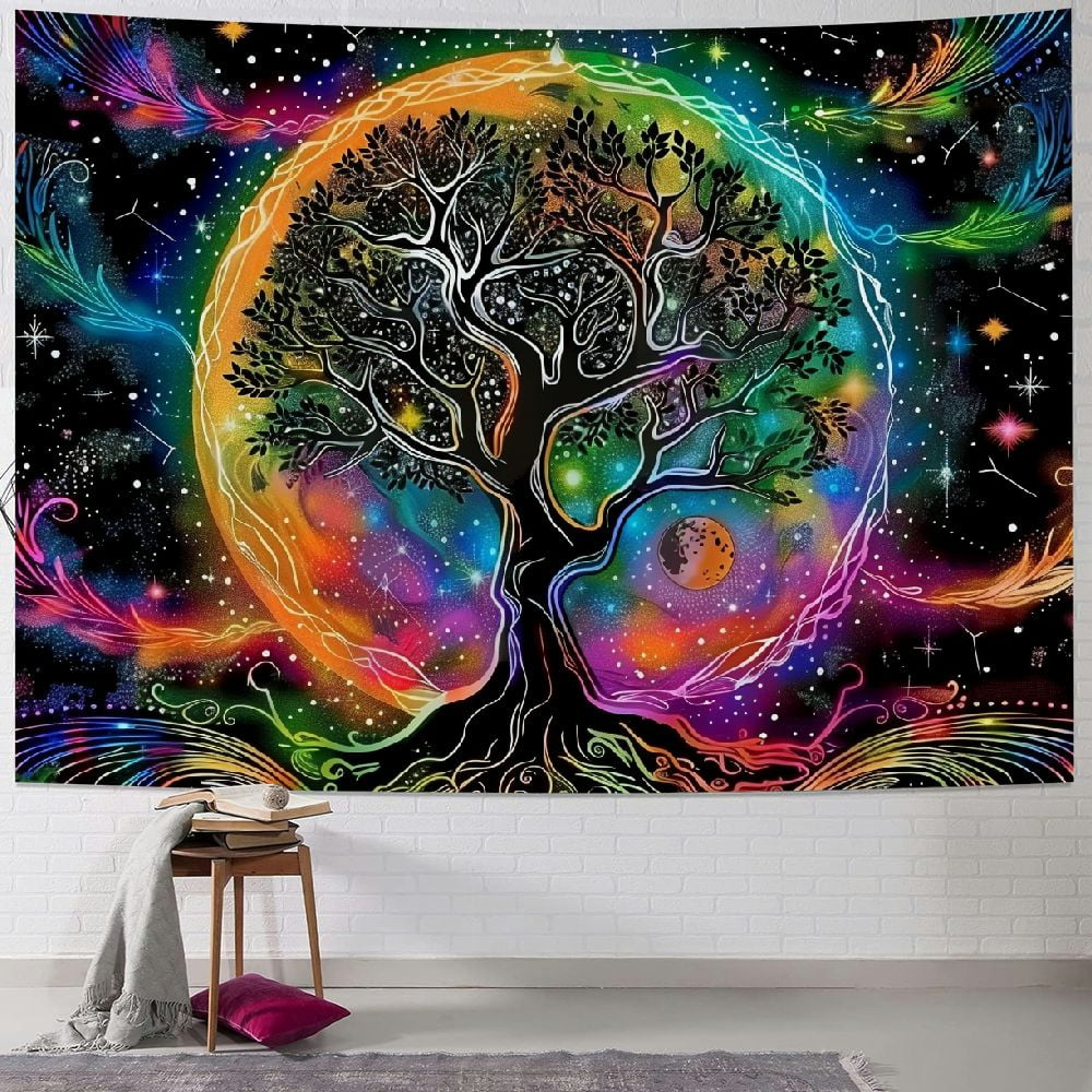 BCIIG Tree of Life Tapestry Trippy Mandala Wall Tapestry Hippie Moon ...