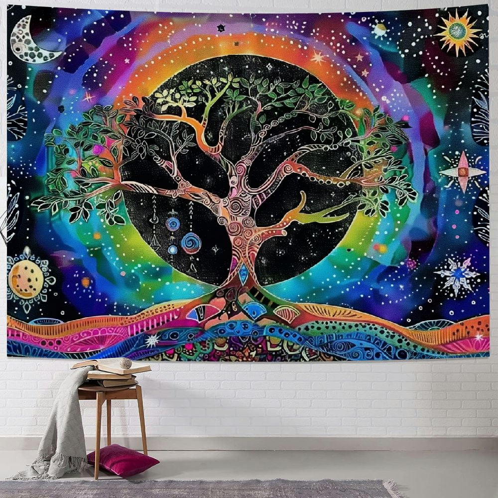 BCIIG Tree of Life Tapestry Yin and Yang Sun Moon Star Tapestries ...