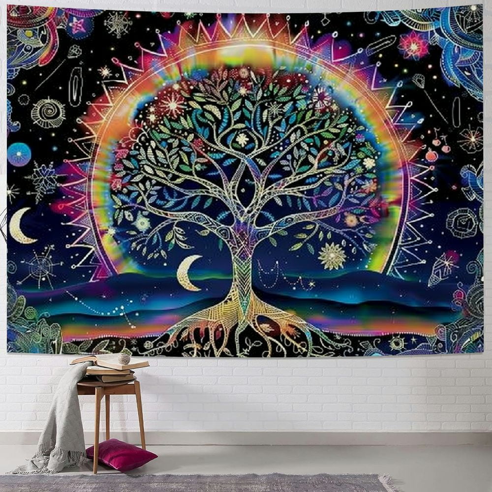 BCIIG Tree of Life Tapestry Yin and Yang Sun Moon Star Tapestries ...